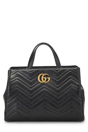 Gucci Leather Gg Marmont Top Handle Bag