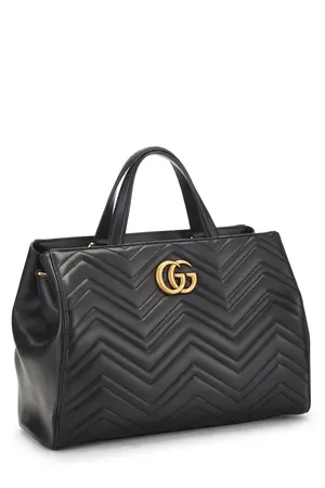 Gucci Leather Gg Marmont Top Handle Bag