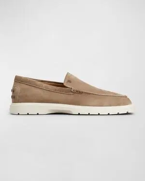 TOD & APOS;S Tod's Suede Loafer Slippers - Open Beige
