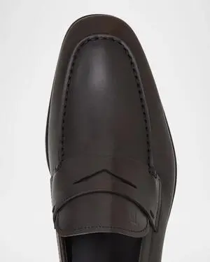 TOD & APOS;S Tod's Smooth Leather Penny Loafers - Dark Brown