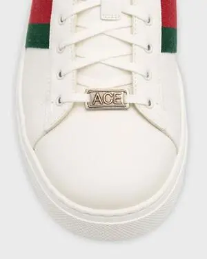 Gucci Gucci Ace Leather Low-Top Sneakers White