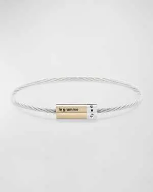 Le Gramme Le Gramme Polished Two-Tone Cable Bracelet - Silver And Gold