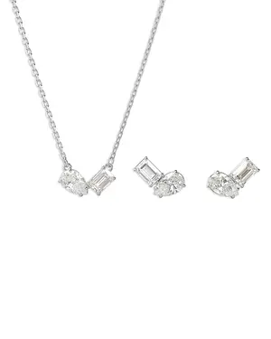 SWAROVSKI Mesmera Pendant Necklace & Stud Earrings Set - Silver