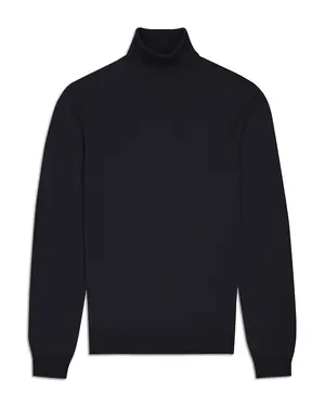 REISS Merino Wool Turtleneck Sweater - Navy