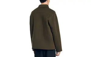 Sandro Dual Pocket Overshirt Jacket - Olive Green