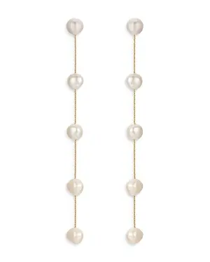 Ettika Cultured Freshwater Pearl Drop Earrings - White/gold