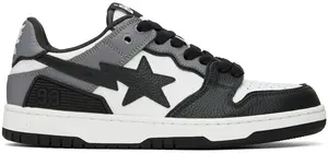 A BATHING APE BAPE White & Black SK8 STA #5 M1 Sneakers - Black