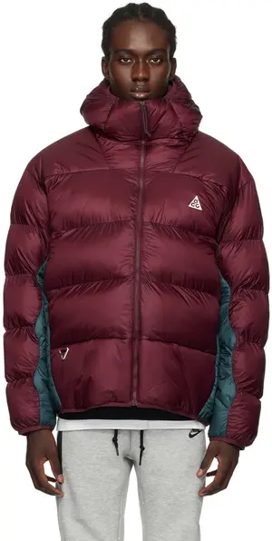Nike Nike Burgundy Lunar Lake Puffer Jacket - Night Maroon/deep Ju
