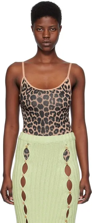 BASERANGE Baserange Brown Emily Bodysuit - Leopard