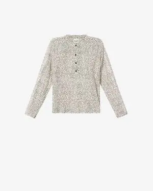 MARANT ETOILE Maria Floral Print Blouse - Ecru/black