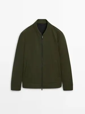 Massimo Dutti Massimo Dutti 100% Wool Bomber Jacket - Green
