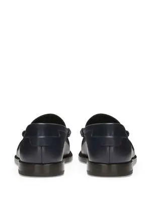 Dolce & Gabbana Logo-plaque Leather Loafers - Blue