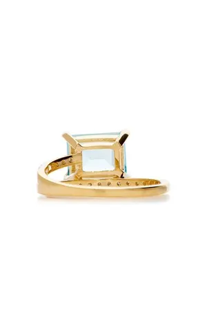 Mateo Point Of Focus 14k Yellow Gold Topaz, Diamond Ring