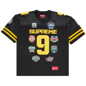 Supreme Championships Embroidered Football Jersey - Black