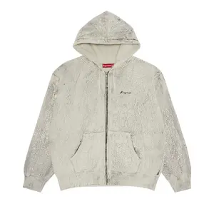Supreme Crackle Zip Up Hooded Sweatshirt - Tan