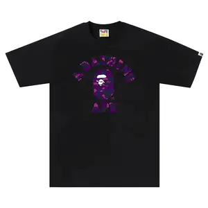 A BATHING APE Color Camo College Tee - Black