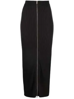 Nanushka Meika Ribbed Knit Midi Skirt