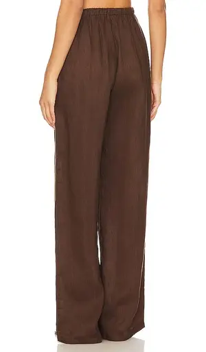 AEXAE Linen Drawstring Trousers - Brown