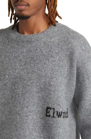 ELWOOD Oversize Crewneck Sweater - Charcoal