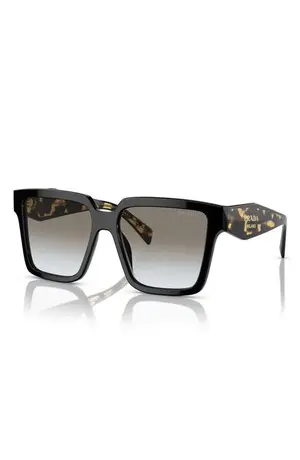 Prada 57mm Square Sunglasses - Black
