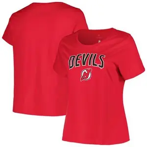 Profile New Jersey Devils Arch Over Logo T-shirt - Red