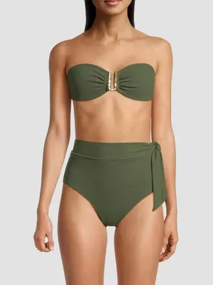 CHANGE OF SCENERY Cindy Bandeau U-ring Textured Bikini Top