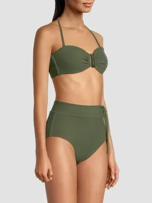 CHANGE OF SCENERY Cindy Bandeau U-ring Textured Bikini Top