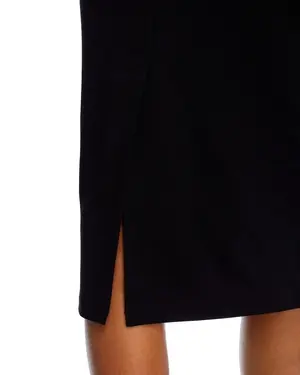 Aqua V-neck Ponte Midi Dress