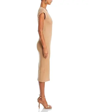 Aqua V-neck Ponte Midi Dress