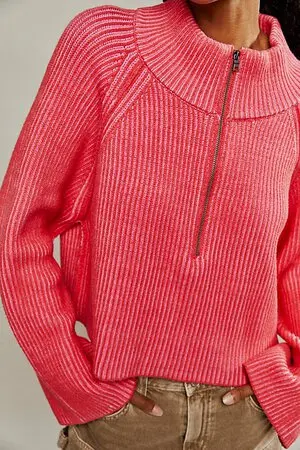 Free People Greta Half Zip Pullover