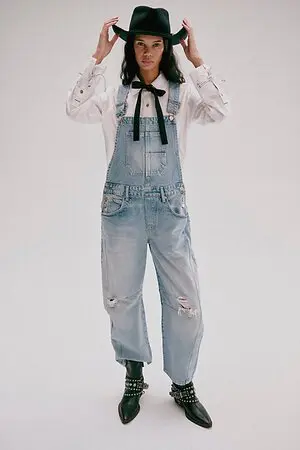 Free People We The Free Good Luck Barrel Overalls Going Steady