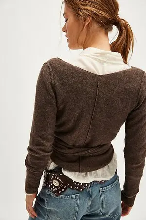 Free People Cashmere Reversible Wrap Sweater