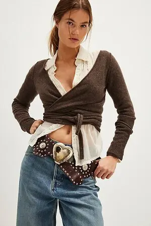 Free People Cashmere Reversible Wrap Sweater