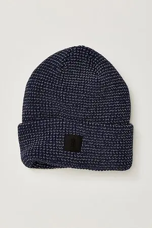 Free People Fleece-lined Recycled Yarn Beanie - Navy Baby