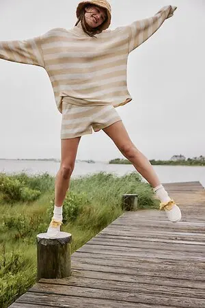 Free People Malibu Surf Sweater Set Washed Out Combo