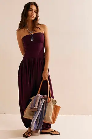 Free People Free People Mora Drop-Waist One-Piece Burgundy