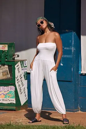 Free People Free People Mora Drop-Waist Jumpsuit Off White