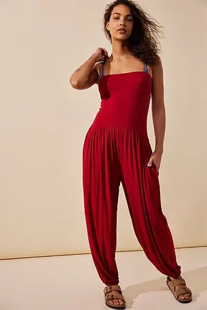 Free People Free People Mora Drop-Waist One-Piece Tango Red