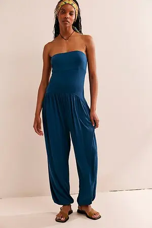 Free People Free People Mora Drop-Waist One-Piece Teal