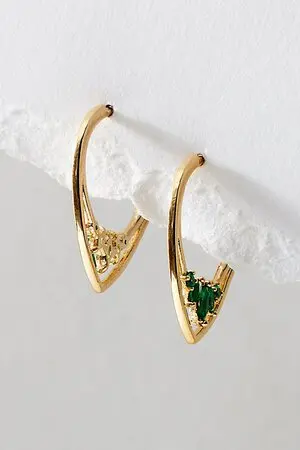 LOVER'S TEMPO Aria Hoop Earrings - Green