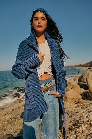 Free People Free People Ryanne Long Haul Cardigan Navy