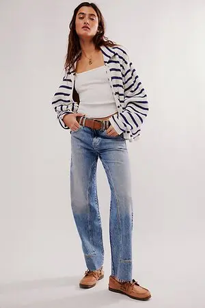 Free People We The Free Risk Taker Mid-Rise Jeans Medium Wash
