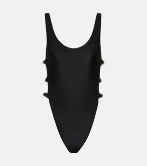 ADRIANA DEGREAS Deco Cutout One-piece Swimsuit - Black