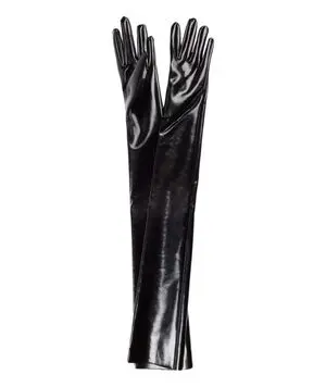 Norma Kamali Faux Patent Leather Gloves