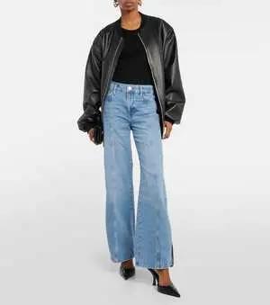 FRAME Le Slim Palazzo High-rise Wide-leg Jeans - Blue