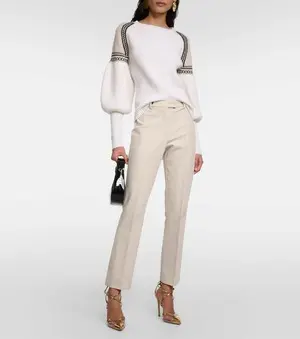 Max Mara Fatina Cropped Straight Pants - White