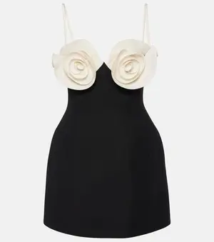 Valentino Garavani Crêpe Couture Floral-appliqué Minidress