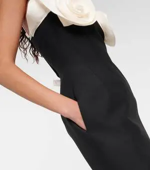 Valentino Garavani Crêpe Couture Floral-appliqué Minidress