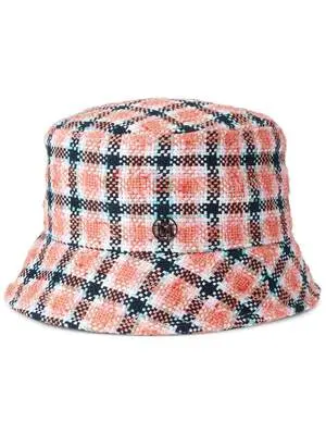 MAISON MICHEL Axel Tweed Bucket Hat - Pink