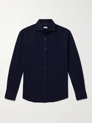 Brunello Cucinelli Spread Collar Shirts For Men